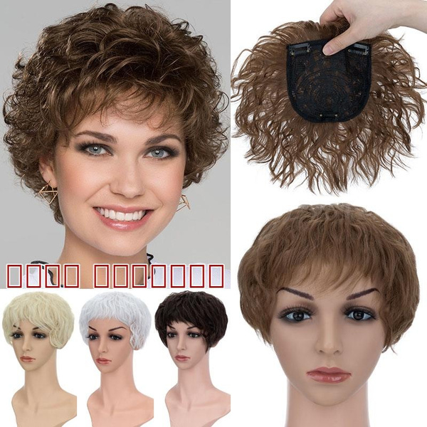 Women Synthetic Hair Toppers Clip In Short Curly Topper Wigs | Wish