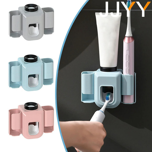 JJYY Wall Mounted Automatic Toothpaste Dispenser Toothbrush Holder ...