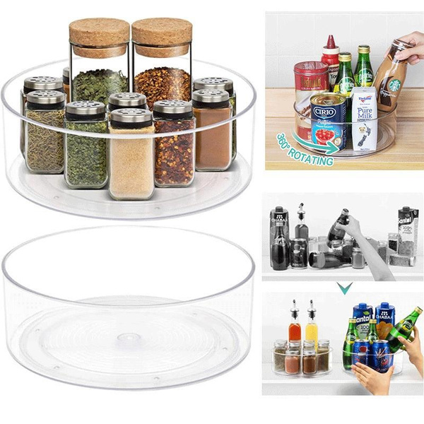 Clear Plastic Lazy Susan Turntable - Versatile 360°Rotary Organizer for ...