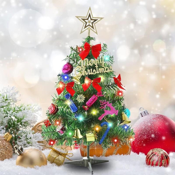 11.8 Inch Mini Christmas Tree, Table Top Artificial Christmas Trees Kit ...