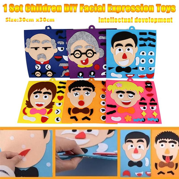 1 Set DIY Emotion Change Creative Facial Expression Toys Kids Learning ...