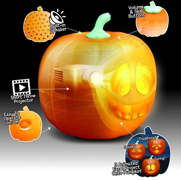 Halloween Pumpkin Projection Lamp Animated Talking and Singing Pumpkin ...