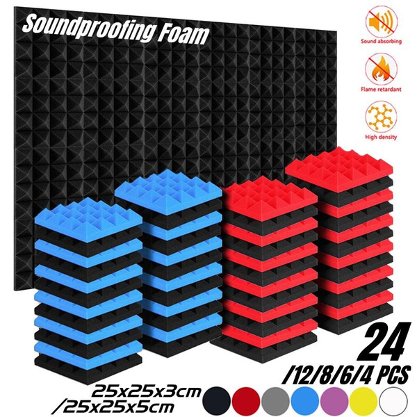 4/6/8/12/24PCS Studio Acoustic Soundproof Foam Soundproofing Foam ...