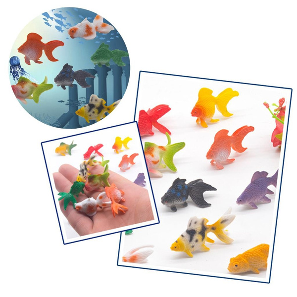 12pcs Plastic Goldfish Ornament Miniatures Figures Ocean Animals ...