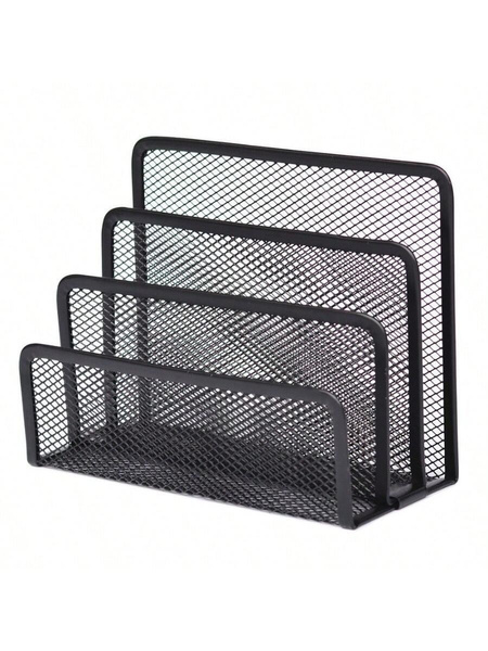 Black Mesh File Organizer Letter Sorter Mail Business Document Tray ...