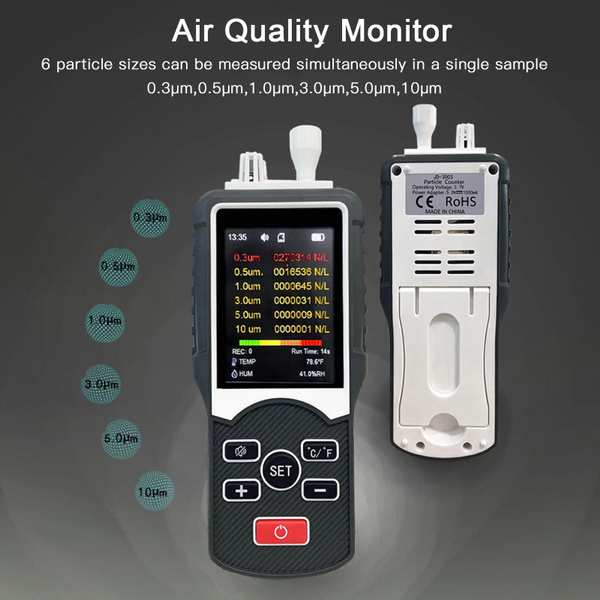 AirQuality Monitor Handheld Professional Pollution Meter Dust Particle ...