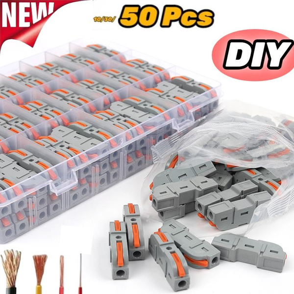 DIY 50/30/10pcs Quick Splicing Multiplex Butt Wire Connector Compact ...