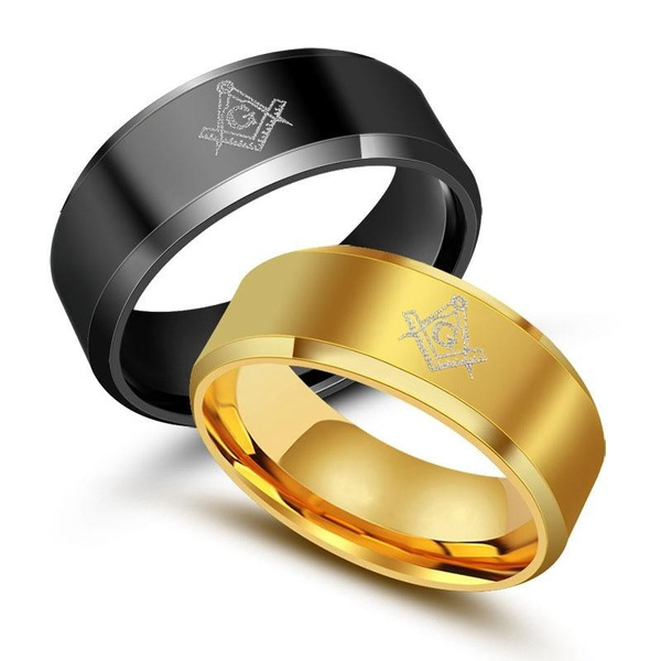 Titanium Steel Freemason Masonic Totem Ring Jewelry for Men and Women ...