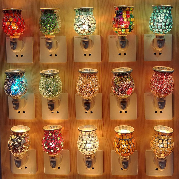 Household Wall Mounted Socket Type Glass Mosaic Creative Aromatherapy ...