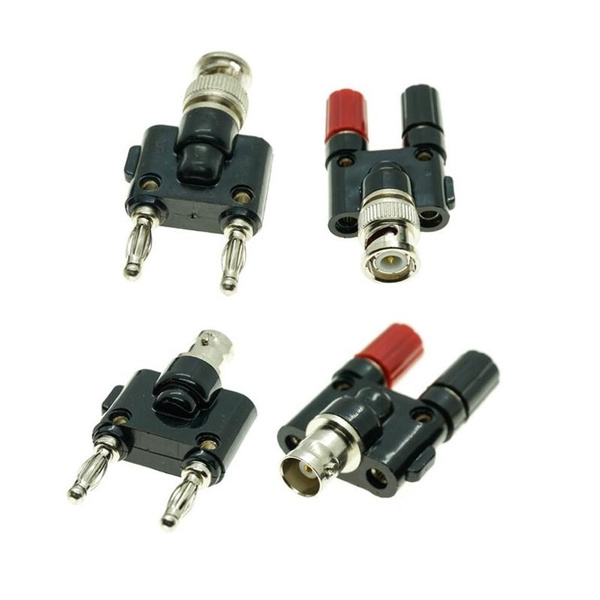 BNC 3 Way Splitter Adapter Socket Y-Type BNC Male to Dual Banana Male ...