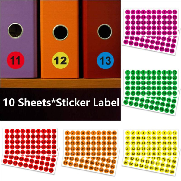 10 Sheets/pack Numbered Sticker Labels 1 to 100 Number Office Storage ... 10 Sheets/pack Numbered Sticker Labels 1 to 100 Number Office Storage ...