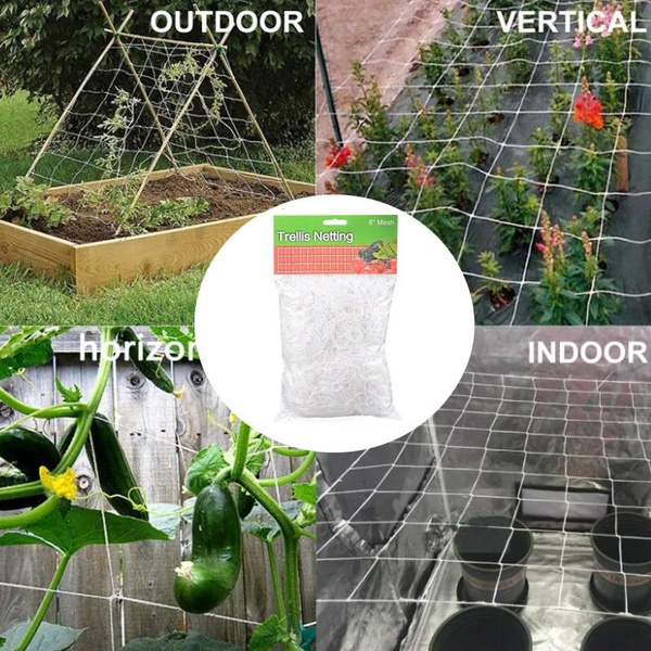 Garden Plant Trellis Netting, Heavy-Duty Polyester Trellis Net Design ...