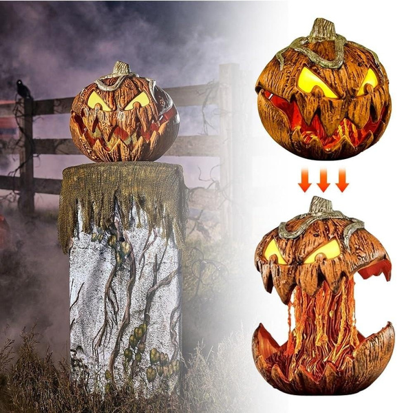 Pop-up Retractable Pumpkin Lamp LED Glowing Eyes Make a Sound Pumpkin ...