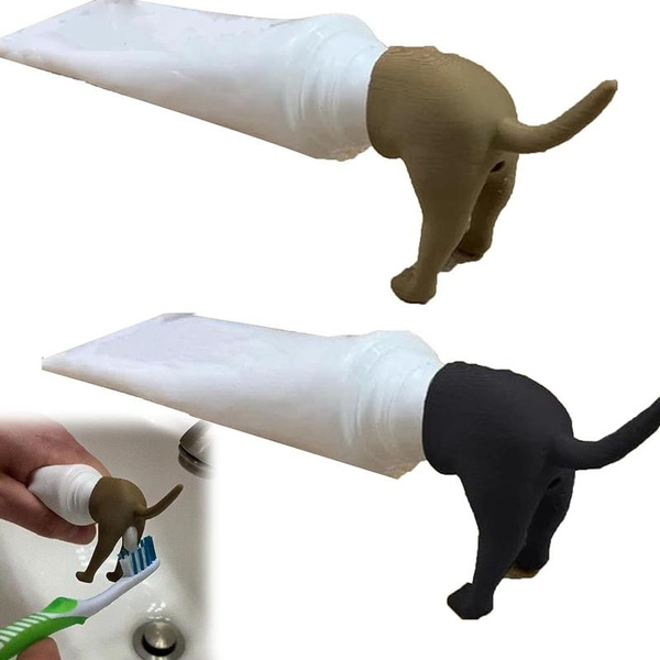 3/2/1Pcs Pooping Dog Butt Toothpaste Topper, Self Closing Toothpaste ...