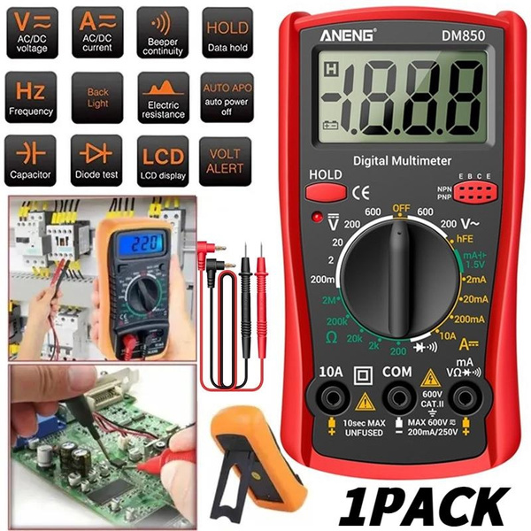 Digital Multimeter AC/DC Voltage Meter Amperemeter Ohmmeter Voltmeter ...