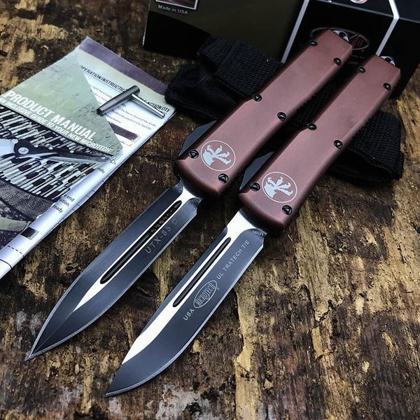 2023 Micro-tech UTX-85/UT85 Spring Assisted Automatic OTF Knife Brown ...