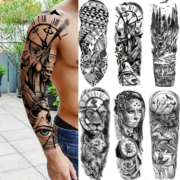 1 Full Arm Temporary Tattoo, Fake Tattoo Sticker, Long-lasting ...