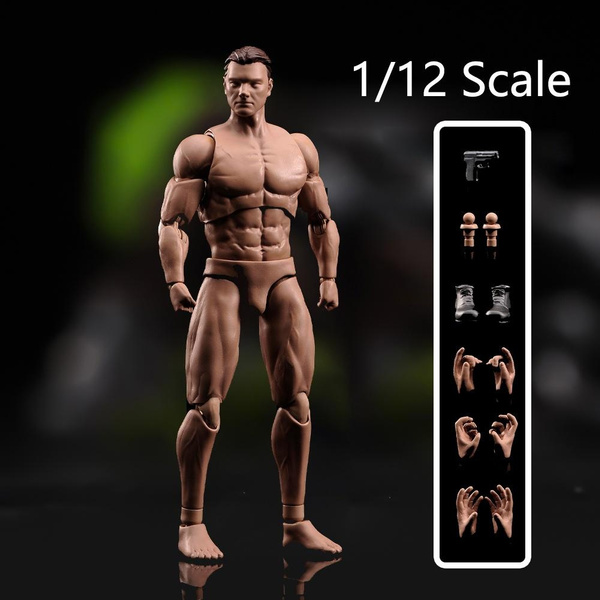 1/12 Scale Male Action Figure Doll Super Flexible Joint Body with Head ...