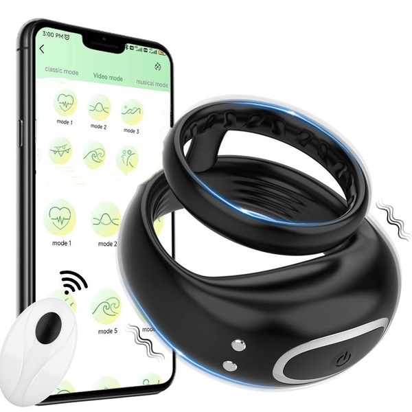 Vibrating Phallus Ring Lock for Men Support Pleasure Enhance Dual Ring ...