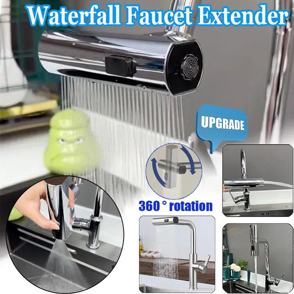 360°Waterfall Kitchen Rotary Faucet Universal Rotary Bubbler Booster ...