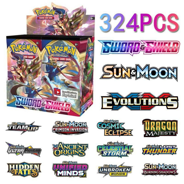 TCG Expansions PM Card 324PCS 15types Evolutions Sun&Moon XY Dragon Majesty | Wish