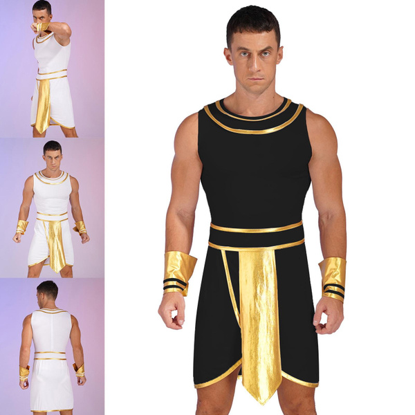 Men's Halloween Ancient Greek Role Play Costume Sleeveless Contrast ...