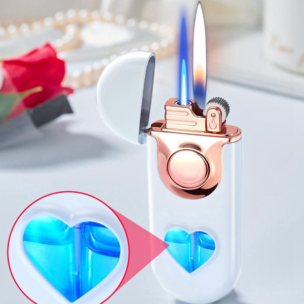 New Gradient Dual Fire Conversion Lighter Perspective Love Window ...