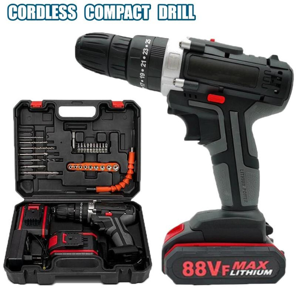 Cordless Drill Rechargeable Variable Speed Impact Drill Power Drill Kit ...