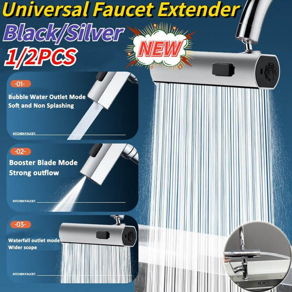 Universal Rotation Faucet Extenders Waterfall Outlet Splashproof Head ...