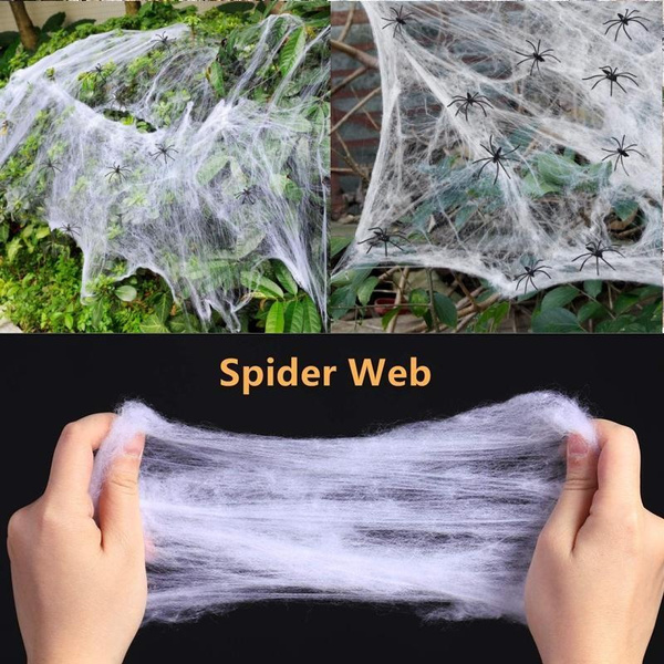 Fake Cobweb Imitation Spider Web Outdoor Yard Spider Cotton Decor House ...