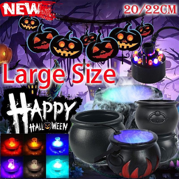 New Halloween Large Size Witch Jar Cauldron with Mist Maker Ultrasonic ...