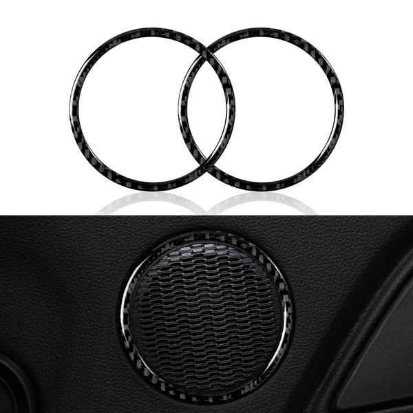 Car Door Speaker Tweeter Frame Ring Sticker Decal Carbon Fiber Interior ...