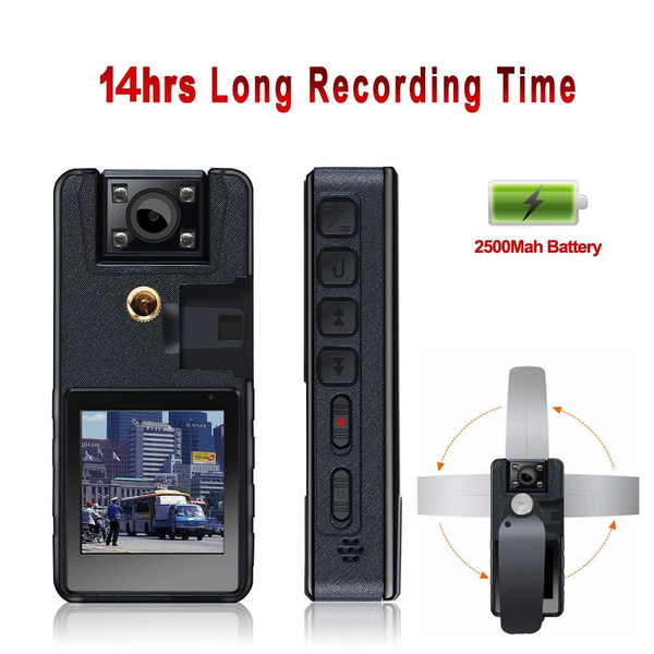 14Hrs Long Recording Time 2500mAh Full 1080P HD Mini Camera Police ...
