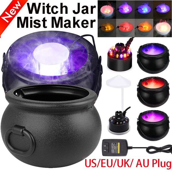 Halloween Large Witch Jar Mist Maker Cauldron with Ultrasonic Atomizer ...