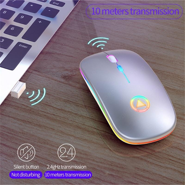 Bluetooth Mouse Silent Mause Rechargeable 2.4G Wireless Mouse Ergonomic ...