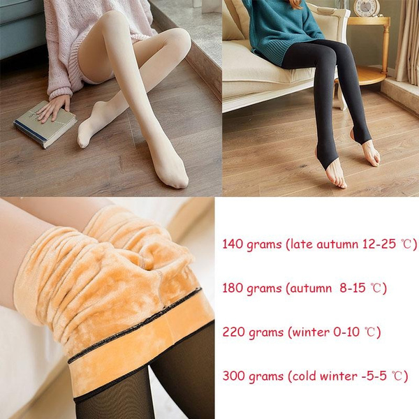 Winter Pantyhose Sexy Translucent Warm Stocking Thicken Thermal Slim ...