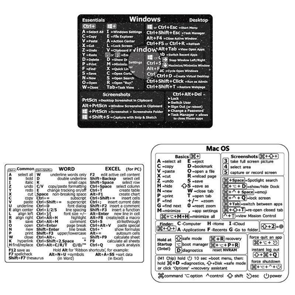1/3Pcs Computer Shortcut Sticker,Adhesive Computer Keyboard Reference ...