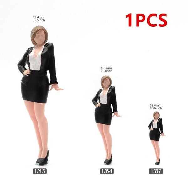 1PCS 1/87 or 1/64 or 1/43 Scale Workplace Uniform Girl Scene Miniture ...