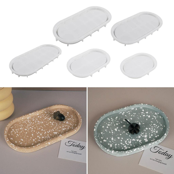 1 Pc Oval Plate Silicone Mold DIY Epoxy Resin Molds Storage Tray Home ...