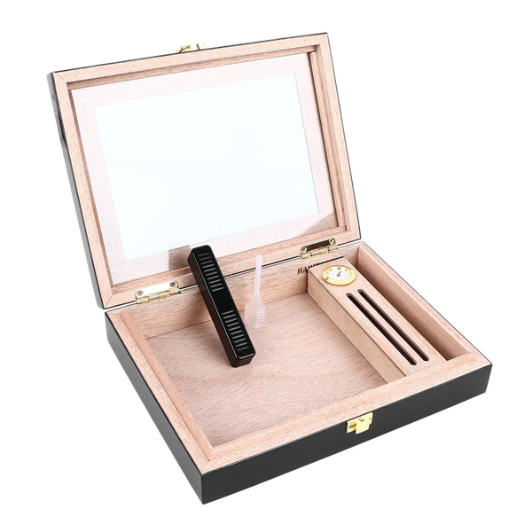 Cigar Humidors Box Holds 8 to 15 Cigars Handcraft Glass Top Cigar Box ...