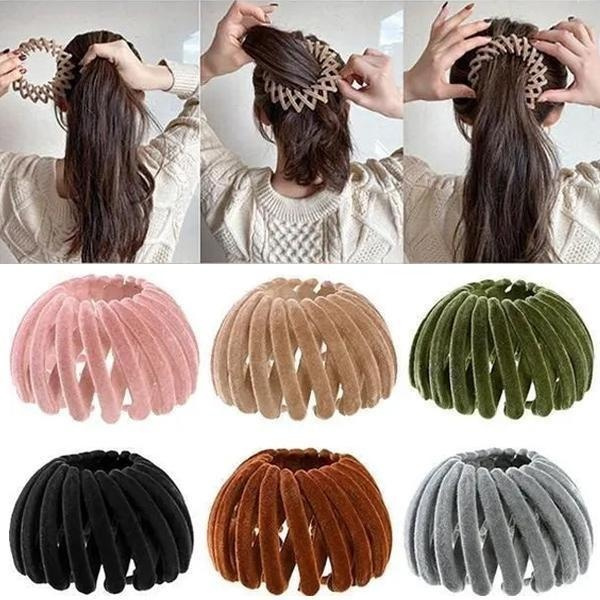 Velvet 7colors Ponytail Holder Hair Bird Nest Expanding Bud Ball Hair ...