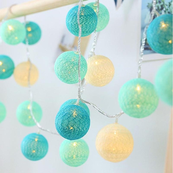 2m 20LED Fairy Cotton Ball LED String Lights for Christmas Wedding ...