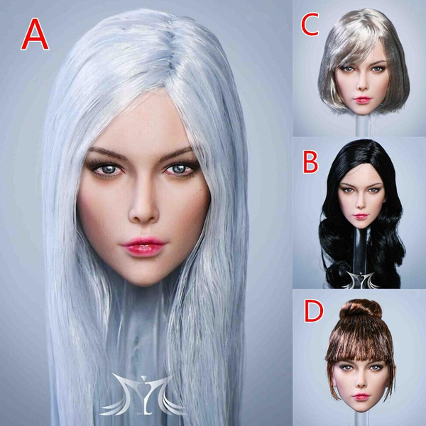 1Pcs YMT050 1/6 Scale Beauty Head Sculpt Hair Transplant Head Carving ...