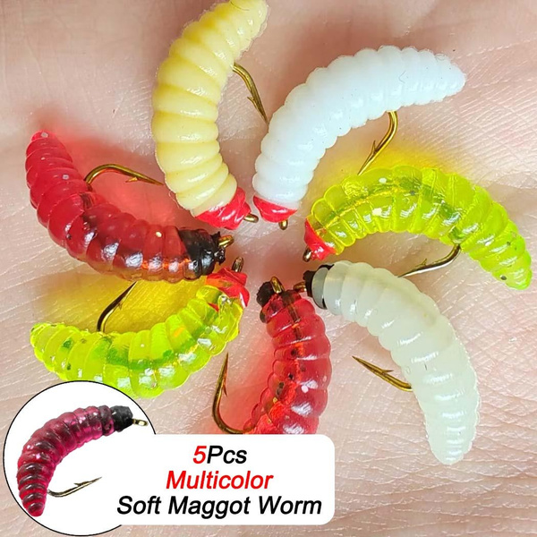 5Pcs Artificial Fishing Lures False Bread Worm Shaped Lifelike Reusable ...