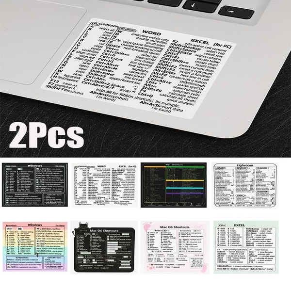 2Pcs Computer Reference Keyboard Shortcut Sticker Adhesive For Windows ...
