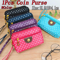 1 Pcs Multifunction Purse Coin Phone Bag Case Polka Dot Printing ...