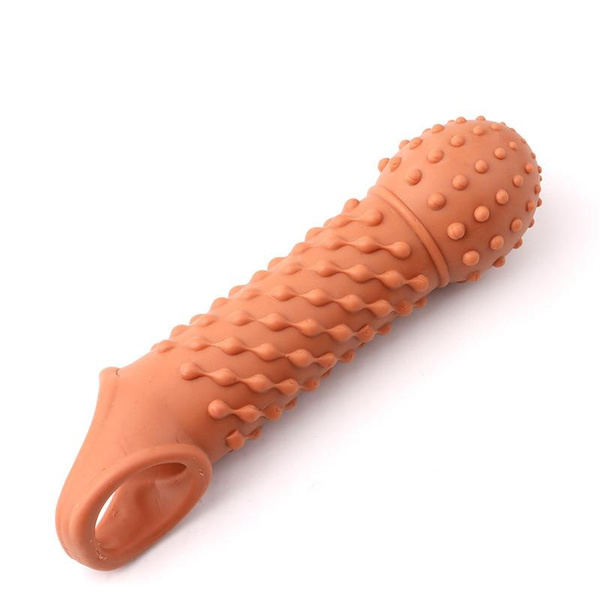 Reusable Condom For Sexual Pleasure Hard Rough Big Penis Sleeve