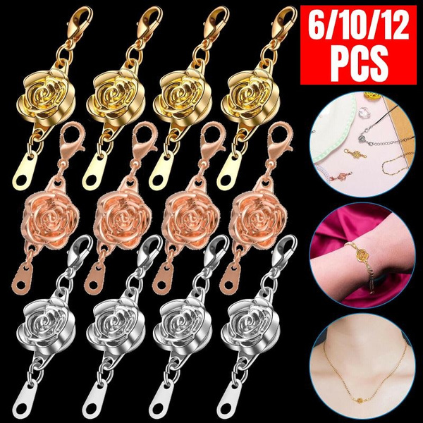 6PCS/10PCS/12PCS Locking Magnetic Clasps Rose Jewelry Magnetic Clasp ...