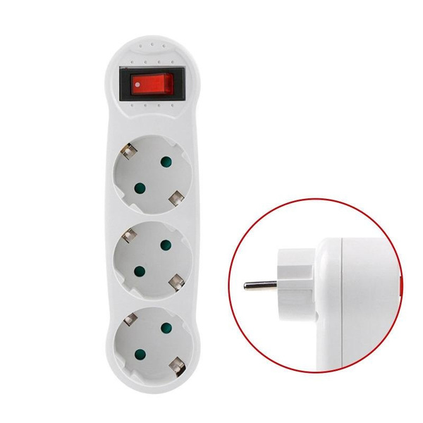 3 in 1 EU Socket Adapter, Multiple Plug, Wall Plate Socket, Multiple ...