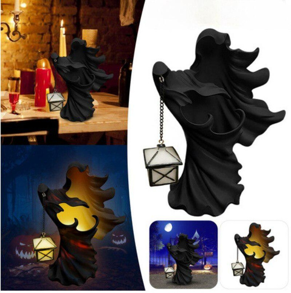 Faceless Ghost Sculpture Creative Resin Halloween Ghost Statue with ...